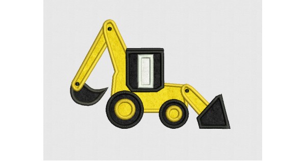 Digger applique Embroidery Design