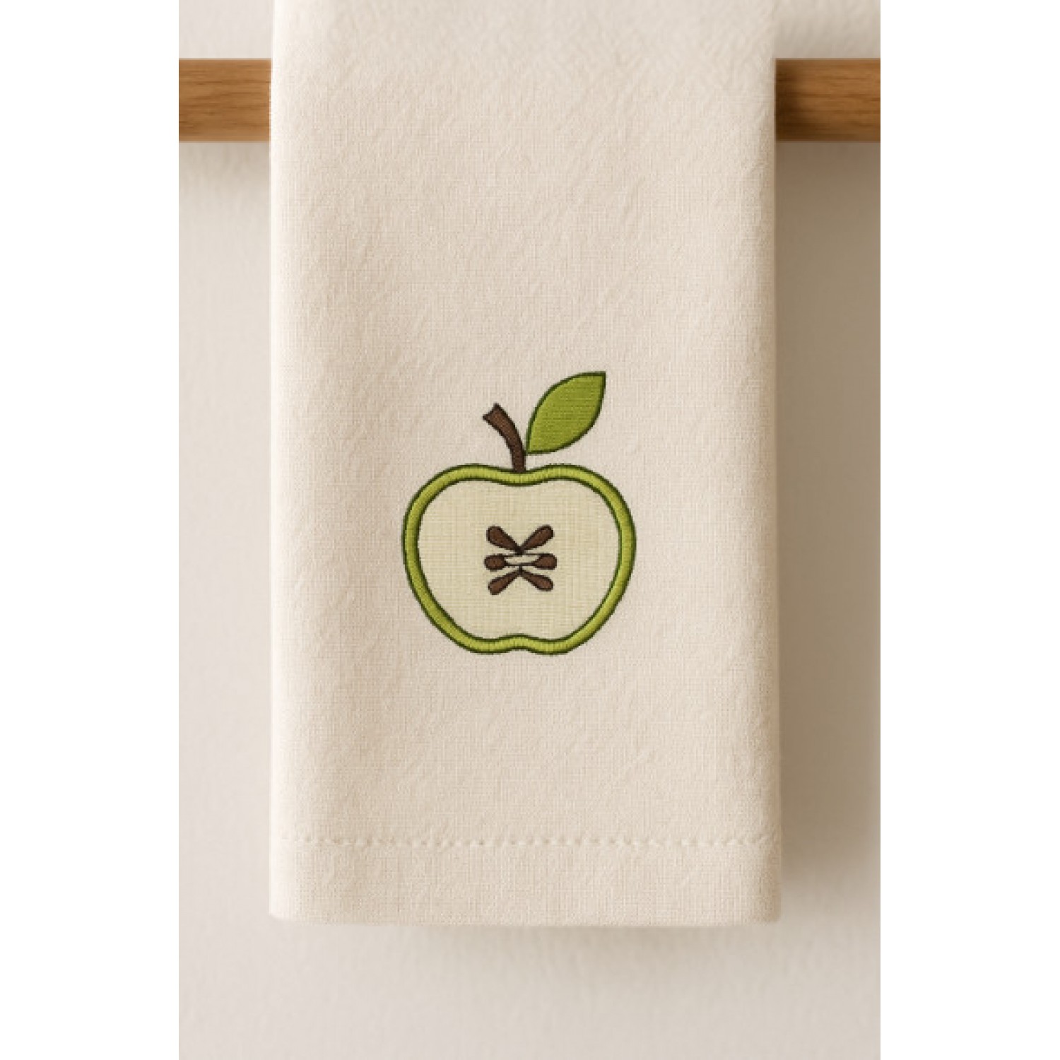 Half Apple Embroidery Design