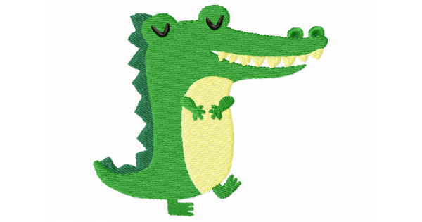 Alligator Embroidery Design | Fun & Detailed Machine Embroidery Files