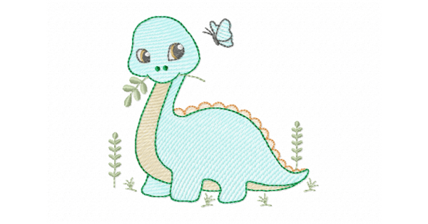 Baby dinosaur Embroidery Design