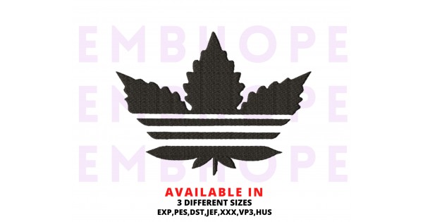 Leaf Pattern Sports Embroidery Design 3 Sizes (PES, DST)