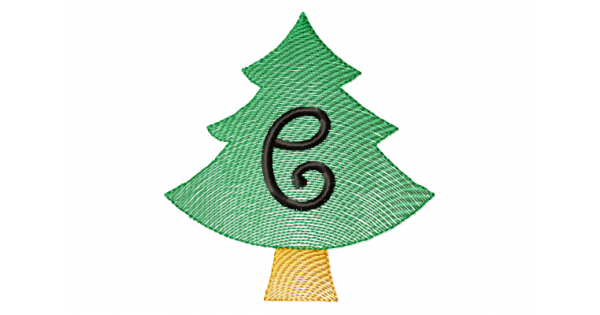 Christmas Tree Letter E Embroidery Design – Festive Monogram for ...