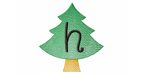 Christmas Tree Letter H Embroidery Design – Festive Monogram for ...
