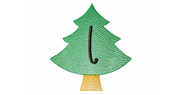 Christmas Tree Letter L Embroidery Design – Festive Monogram for ...