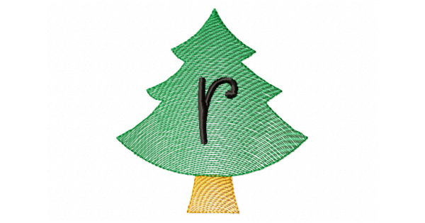 Christmas Tree Letter R Embroidery Design – Festive Monogram for ...