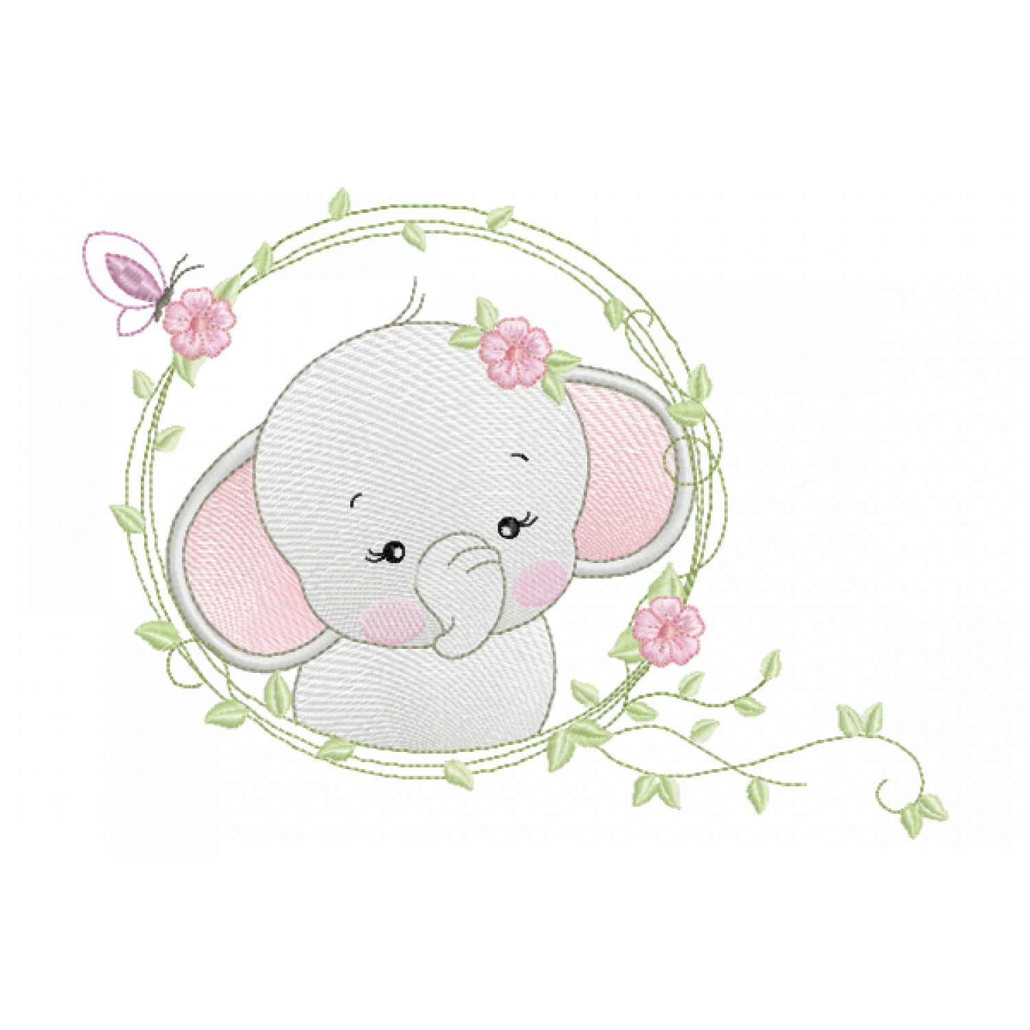 Elephant Embroidery Design