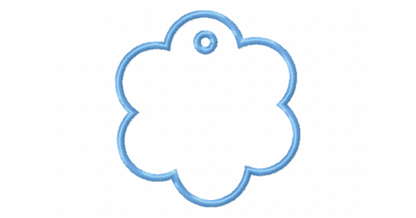 Flower tag Embroidery Design