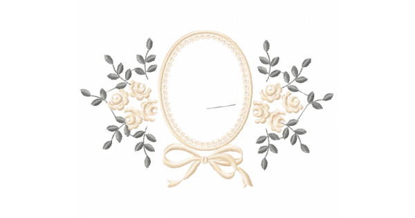 Frame Roses Embroidery Design 5x7 (178x111 mm) Instant Download