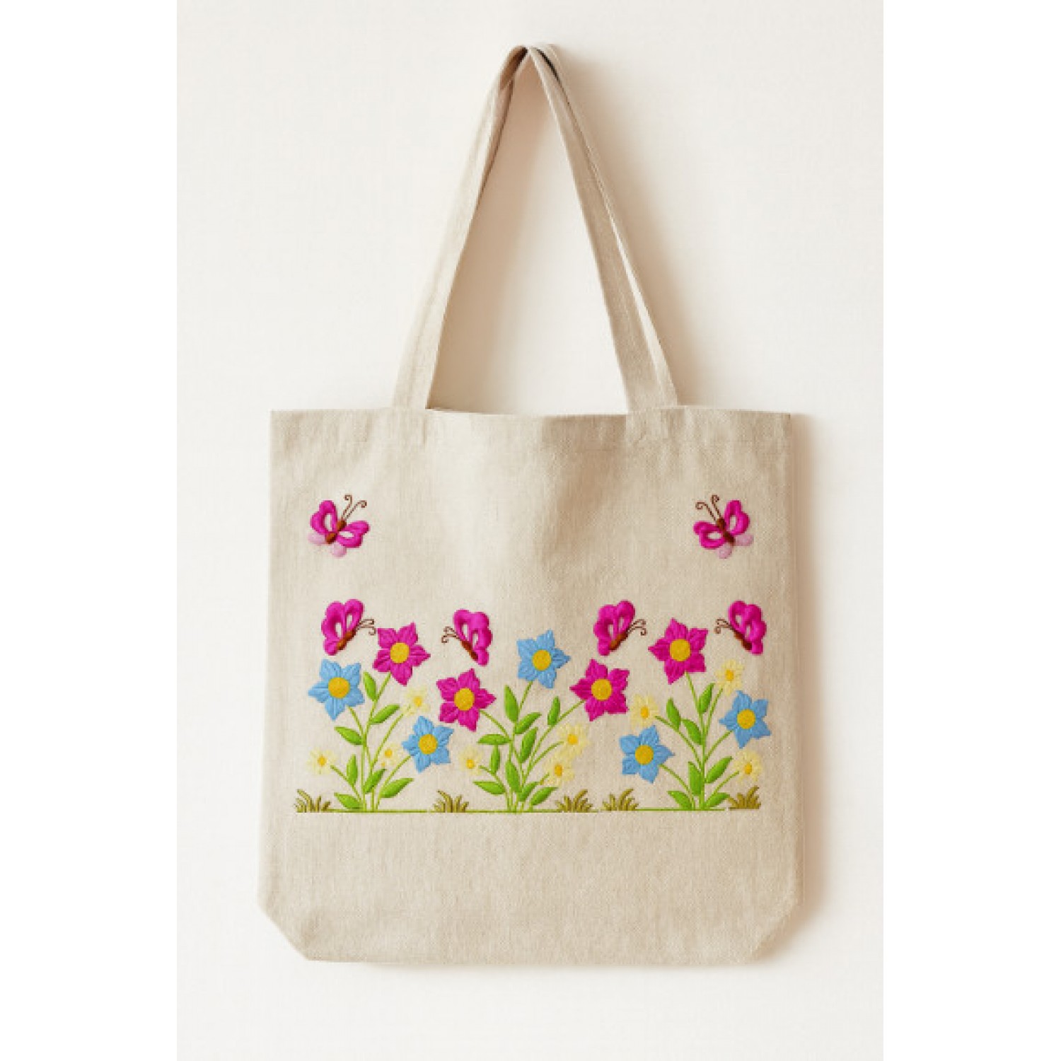 Garden and Butterflies Embroidery Design – Floral Machine Embroidery ...