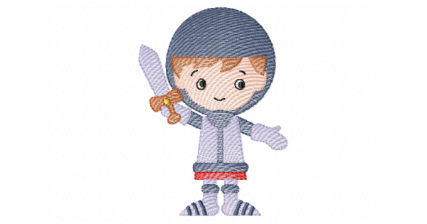 Knight Embroidery Design – Medieval Warrior Machine Embroidery Pattern