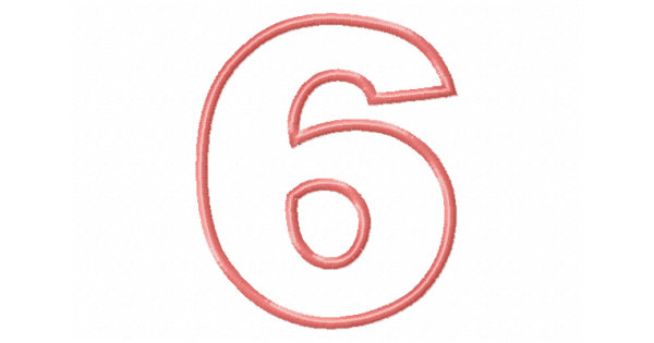 Number 6 Birthday Embroidery Design | Kids Birthday Machine Embroidery