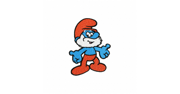 Papa Smurf Embroidery Design