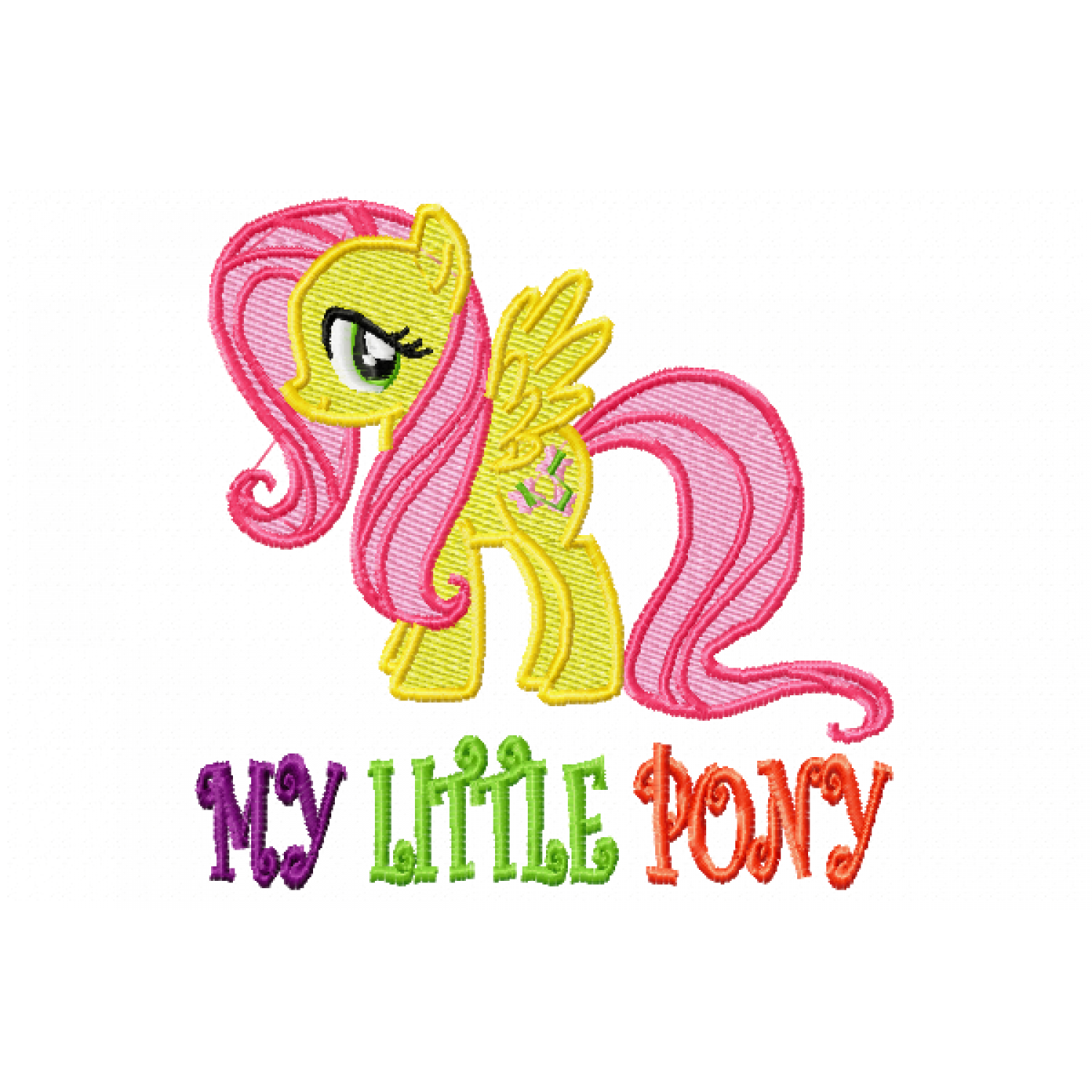 Pink pony Embroidery Design