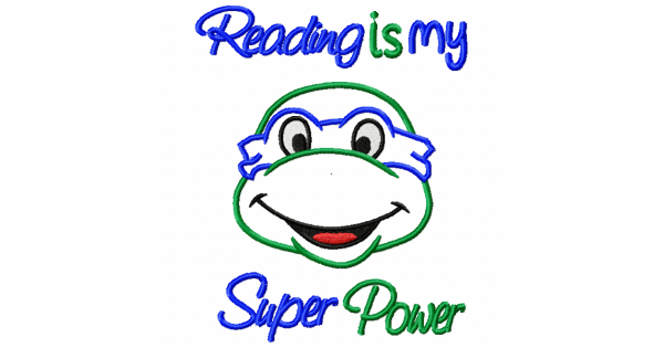 Reading is My Super power Embroidery Design