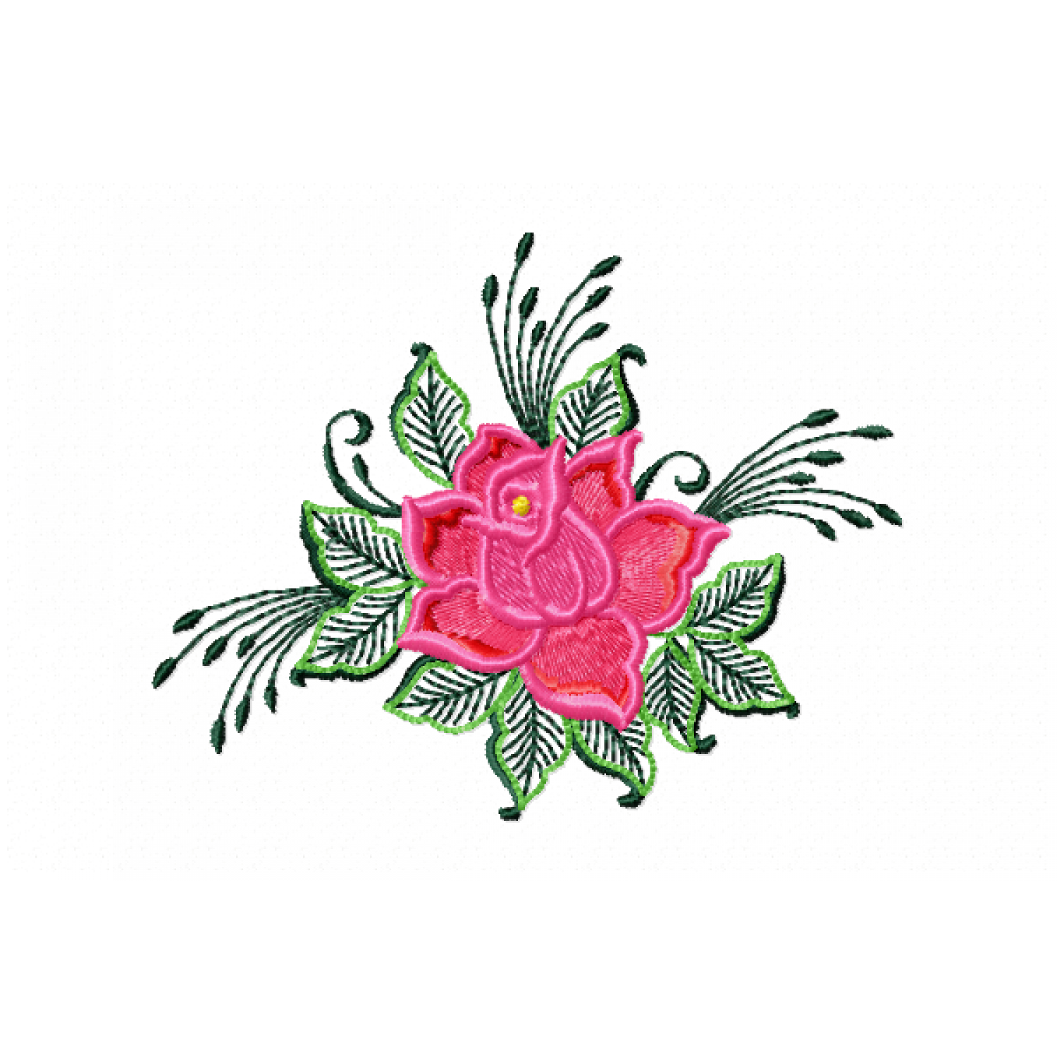Rose Embroidery Design – Elegant Floral Machine Embroidery Pattern (PES ...