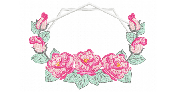 Roses Frame Embroidery Design
