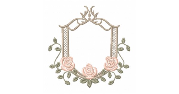 Cute Roses Frame Embroidery Design