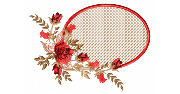 Roses Frame Embroidery Design 5x7 (PES, DST)