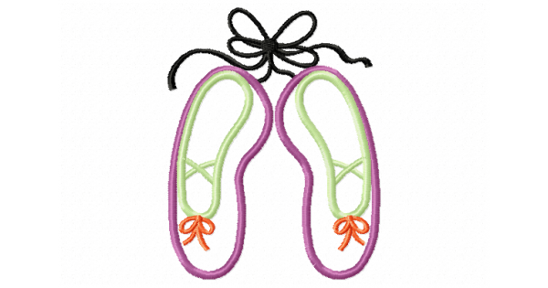 Ballet shoes Embroidery Design